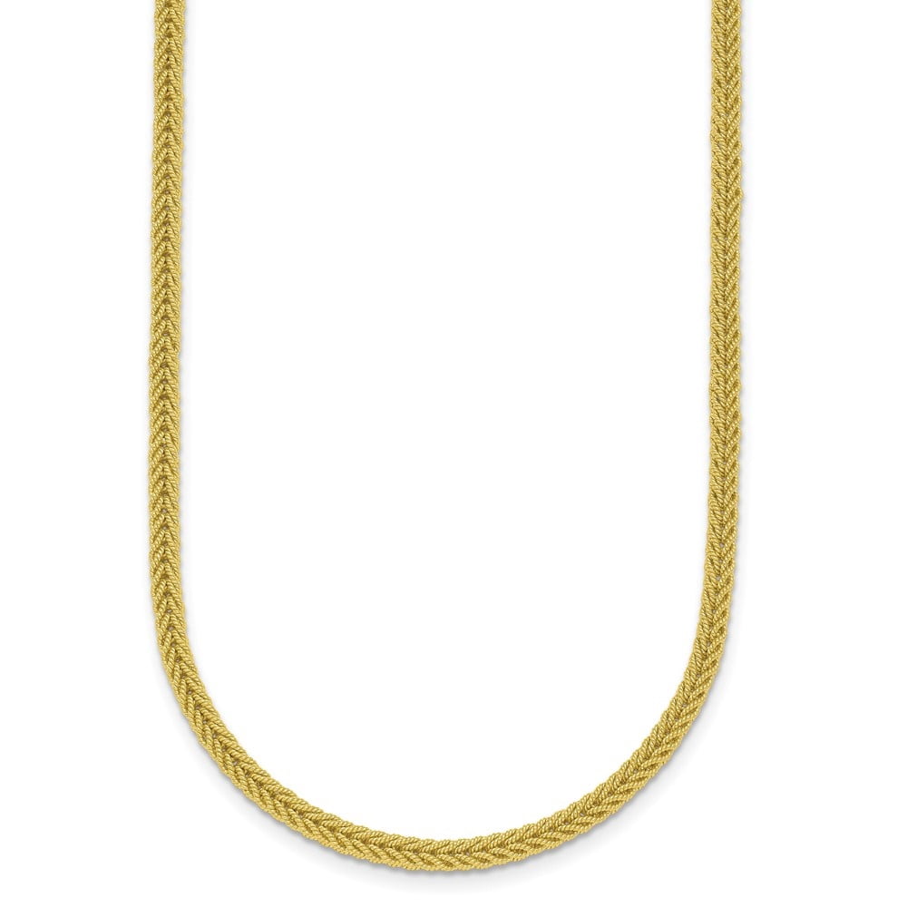 Diamond2Deal 18K Yellow Gold Green Gold 2.9mm Solid Braided Chain ...