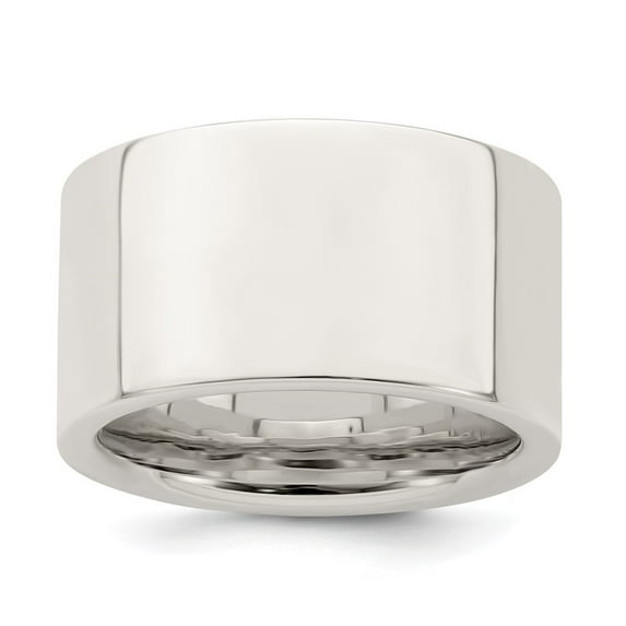 Diamond2Deal 925 Sterling Silver 12mm Comfort Fit Flat Band Ring for ...