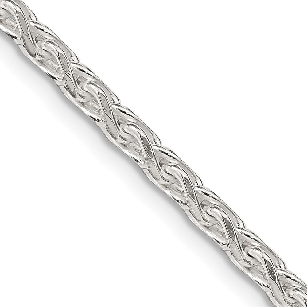 Diamond2Deal 925 Sterling Silver 3.5mm Diamond-Cut Round Spiga Chain ...