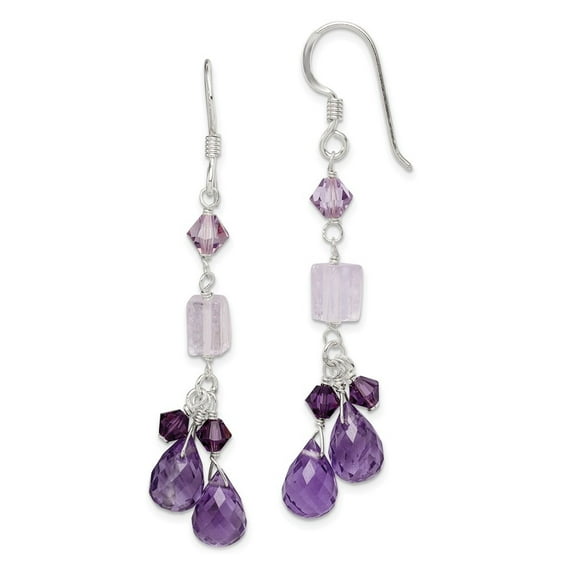 Diamond2Deal 925 Sterling Silver Amethyst, Lavender Quartz & Crystal ...