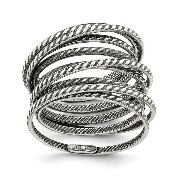 Diamond2Deal 925 Sterling Silver Antiqued Textured One Piece Spring for ...