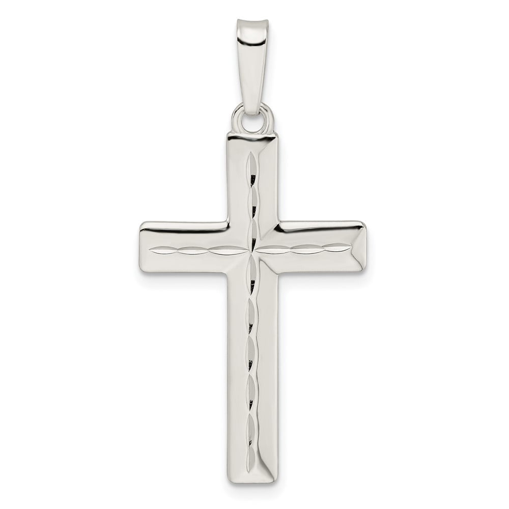 Diamond2Deal 925 Sterling Silver Diamond-cut Latin Cross Pendant for ...