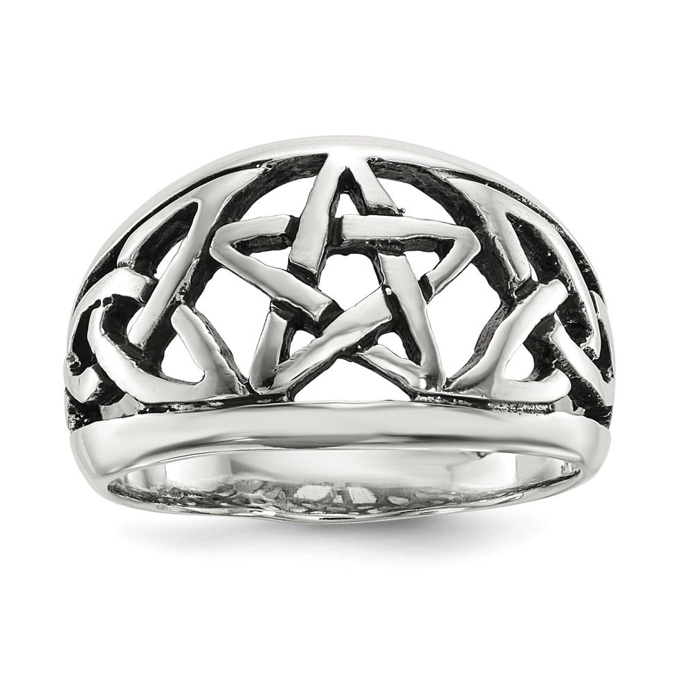Diamond2Deal 925 Sterling Silver Oxidized Star Ring Size 7 for Women ...