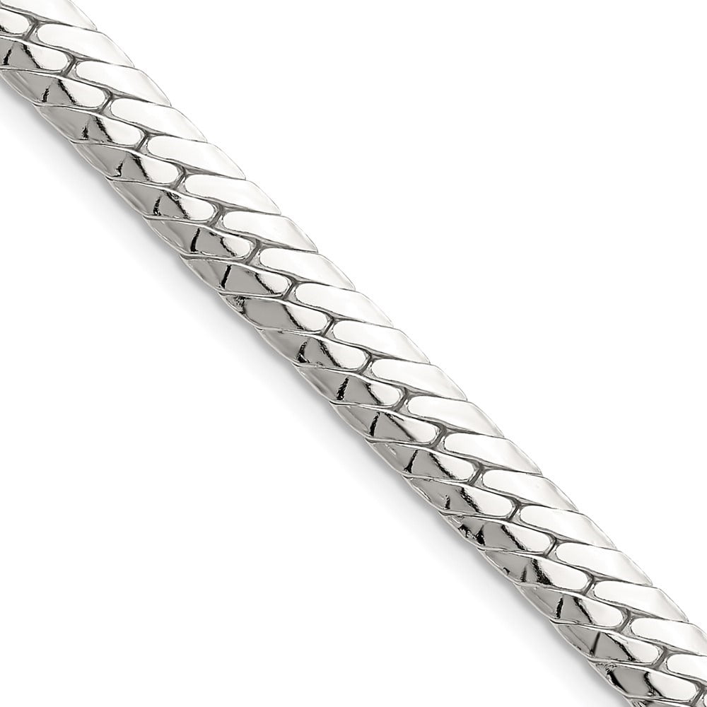 Diamond2Deal 925 Sterling Silver Polished 6.25mm Double Oval Flat Curb ...