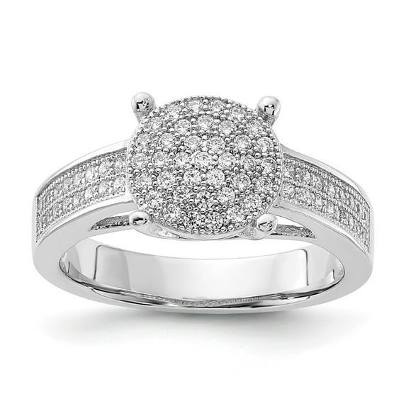 Diamond2Deal 925 Sterling Silver Polished Micro Pave, Cubic Zirconia ...