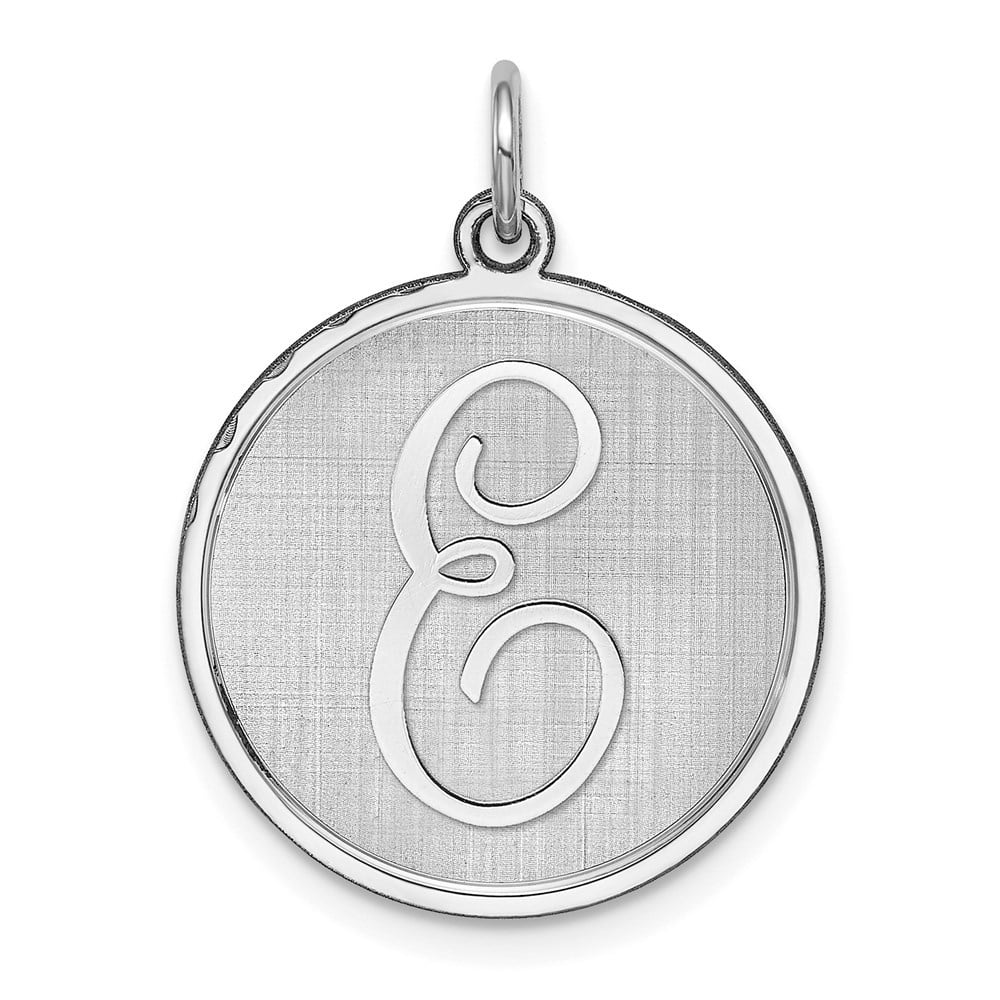Diamond2Deal 925 Sterling Silver Rhodium-Plated Brocaded Letter E ...