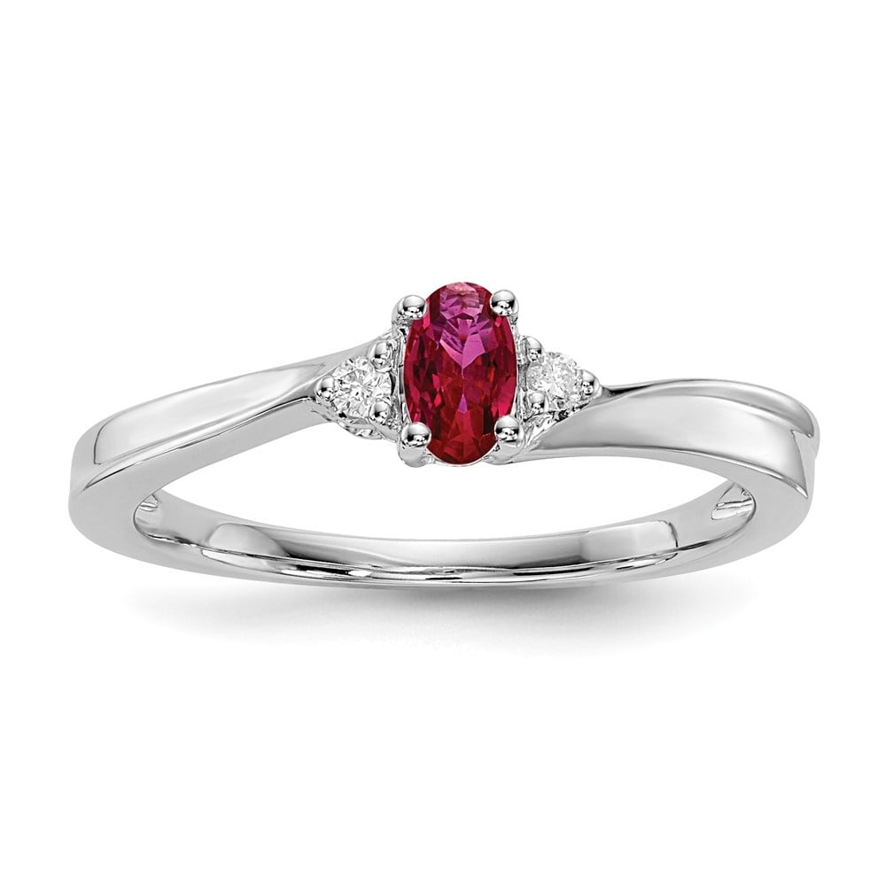 Diamond2Deal 925 Sterling Silver Ruby Engagement Ring Size 7 for Women ...