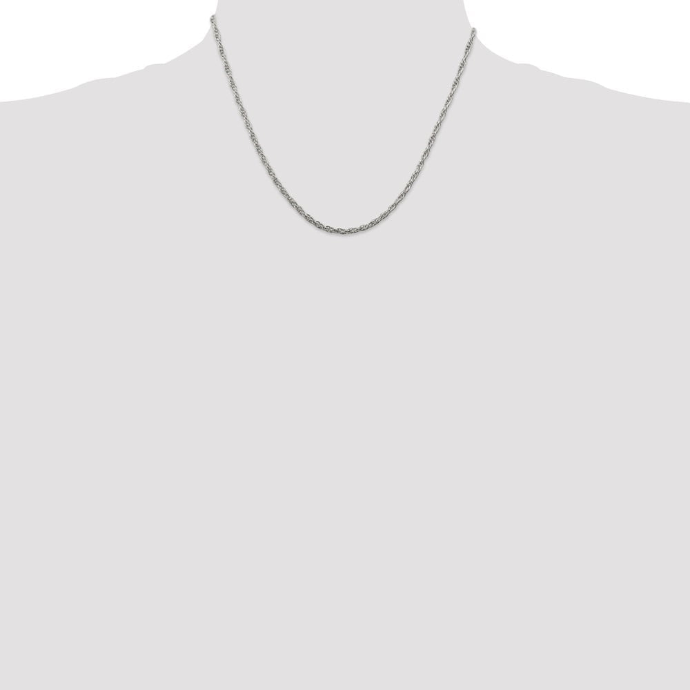 Diamond2Deal 925 Sterling Silver 2.5mm Loose Rope Chain Necklace for ...