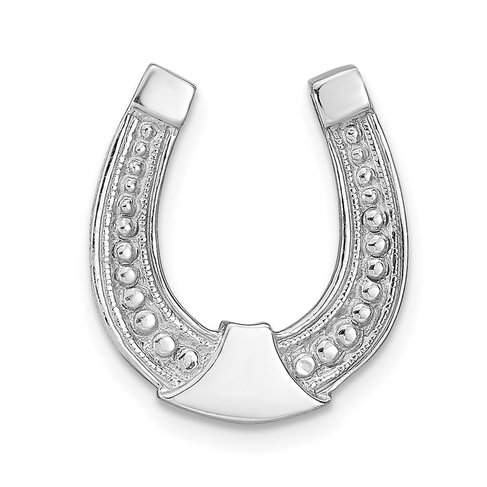 Diamond2Deal 14k White Gold Horseshoe Chain Slide Charm Pendant for ...