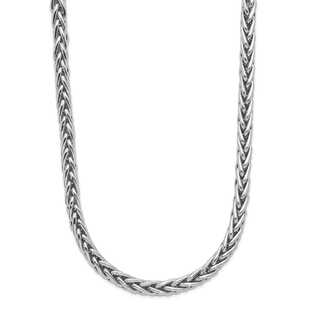 Diamond2Deal Platinum Polished 4.1mm Solid Wheat Chain Necklace for ...