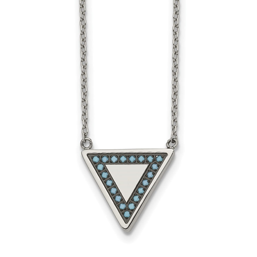 Diamond2Deal Stainless Steel with Reconstructed Turquoise Triangle ...