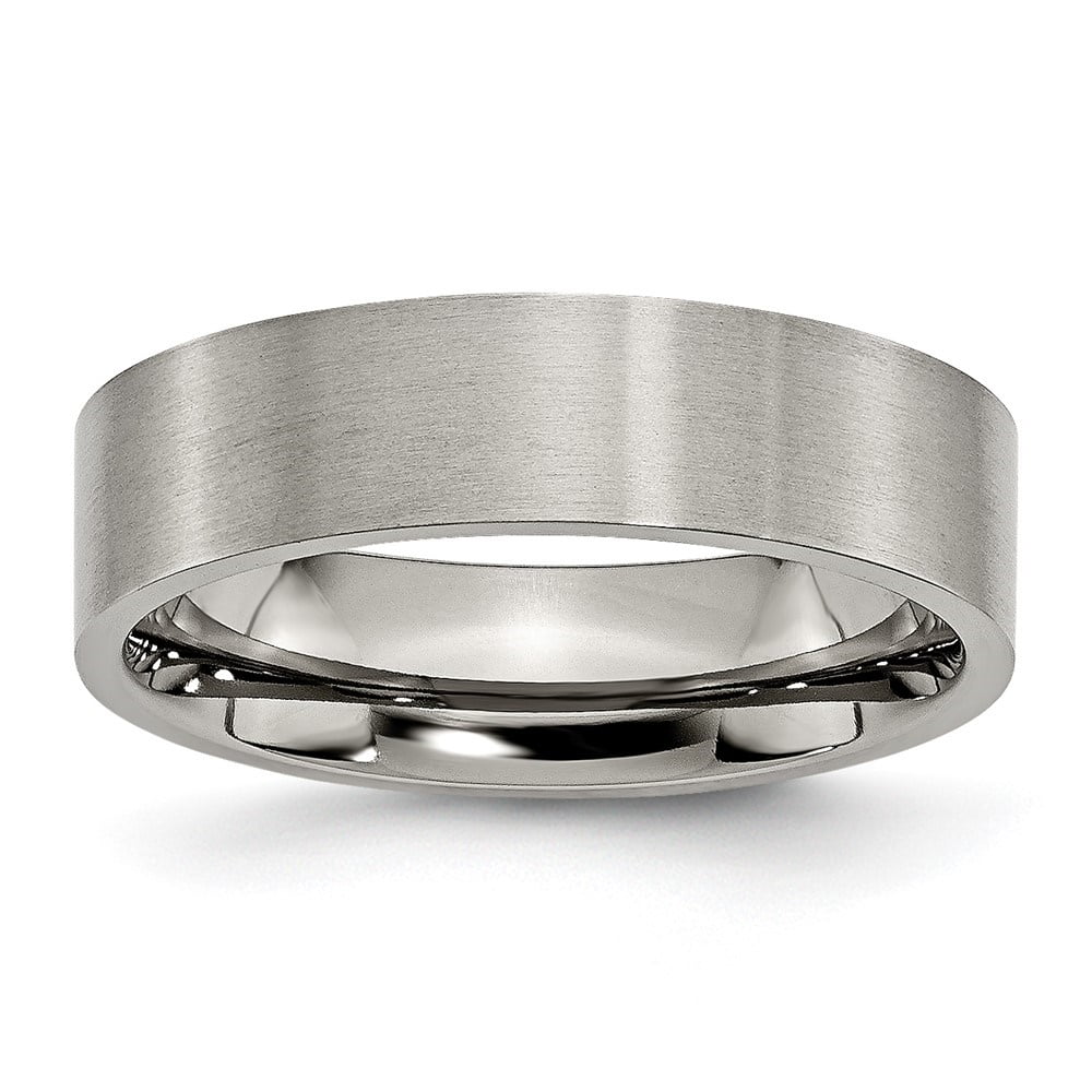 Diamond2Deal Titanium Brushed 6mm Flat Men's Band Size 7 - Walmart.com