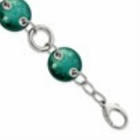 Diamond2Deal Titanium & Sterling Silver Anodized Teal Bracelet for ...
