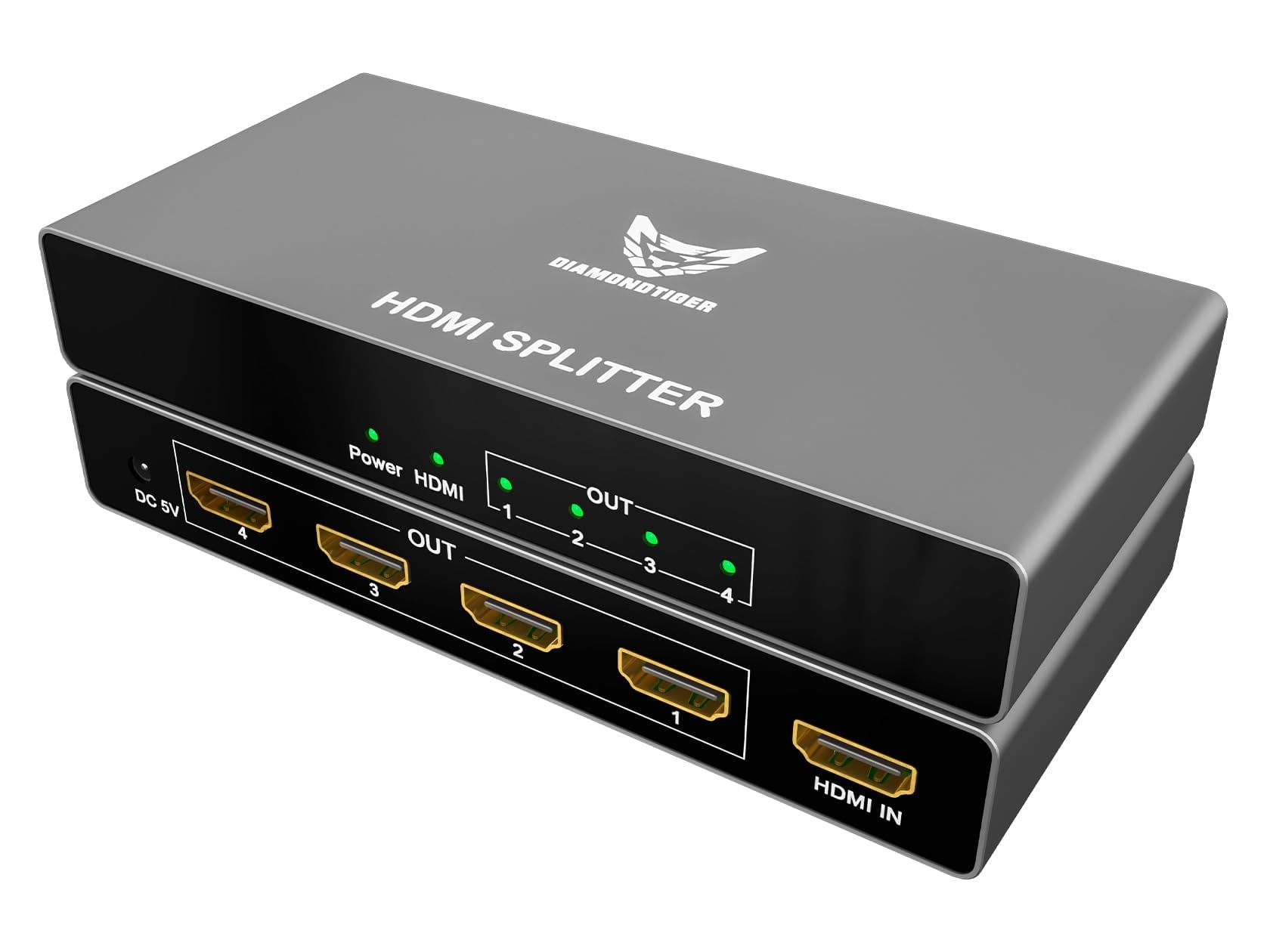 DiamondTiger 4K HDMI Splitter 1 in 4 Out - 4K @ 60Hz, HDMI 2.0, HDCP 2. ...