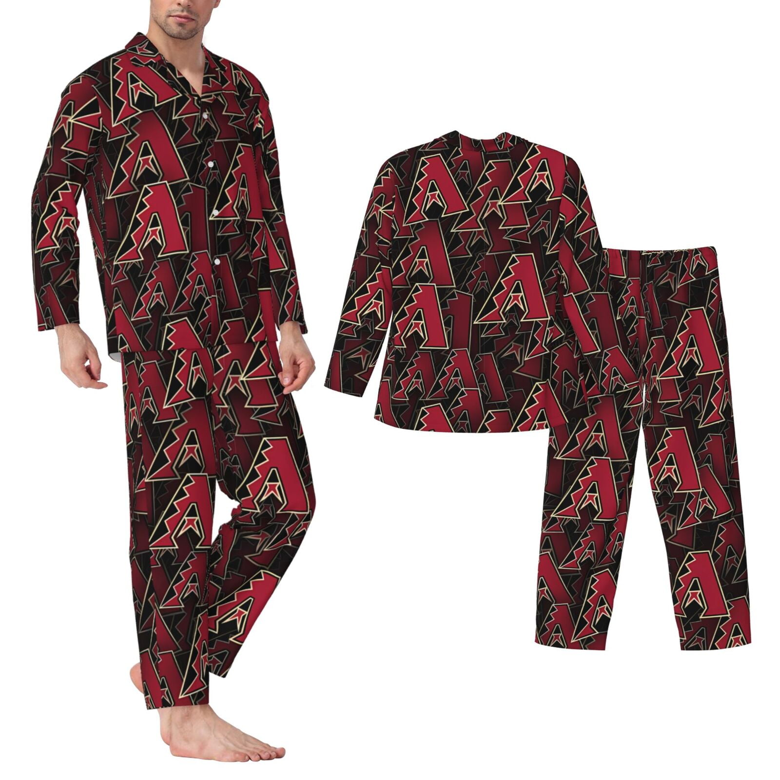 Diamondbacks Baseball Team Super Soft Long Sleeve Pajama Set with Side ...