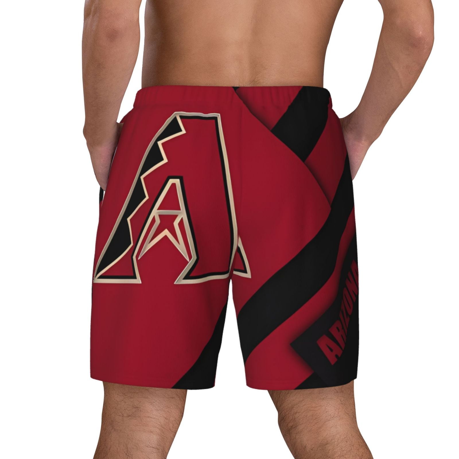 Diamondbacks Mens Elastic band Swim Shorts Double layered sports swim ...