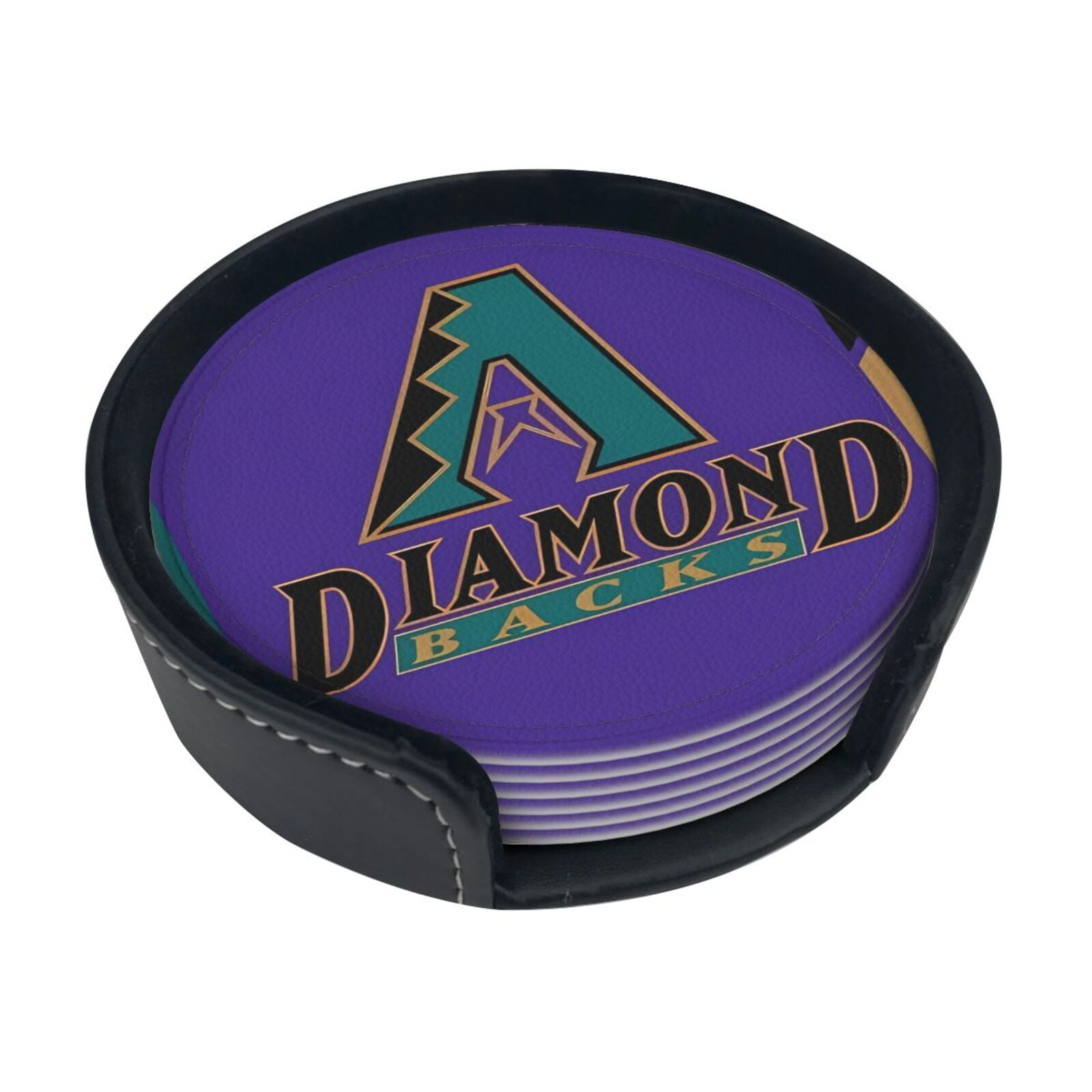Diamondbacks PU Leather Bar Beer Beverage Coasters for Drinks Set of 6 ...