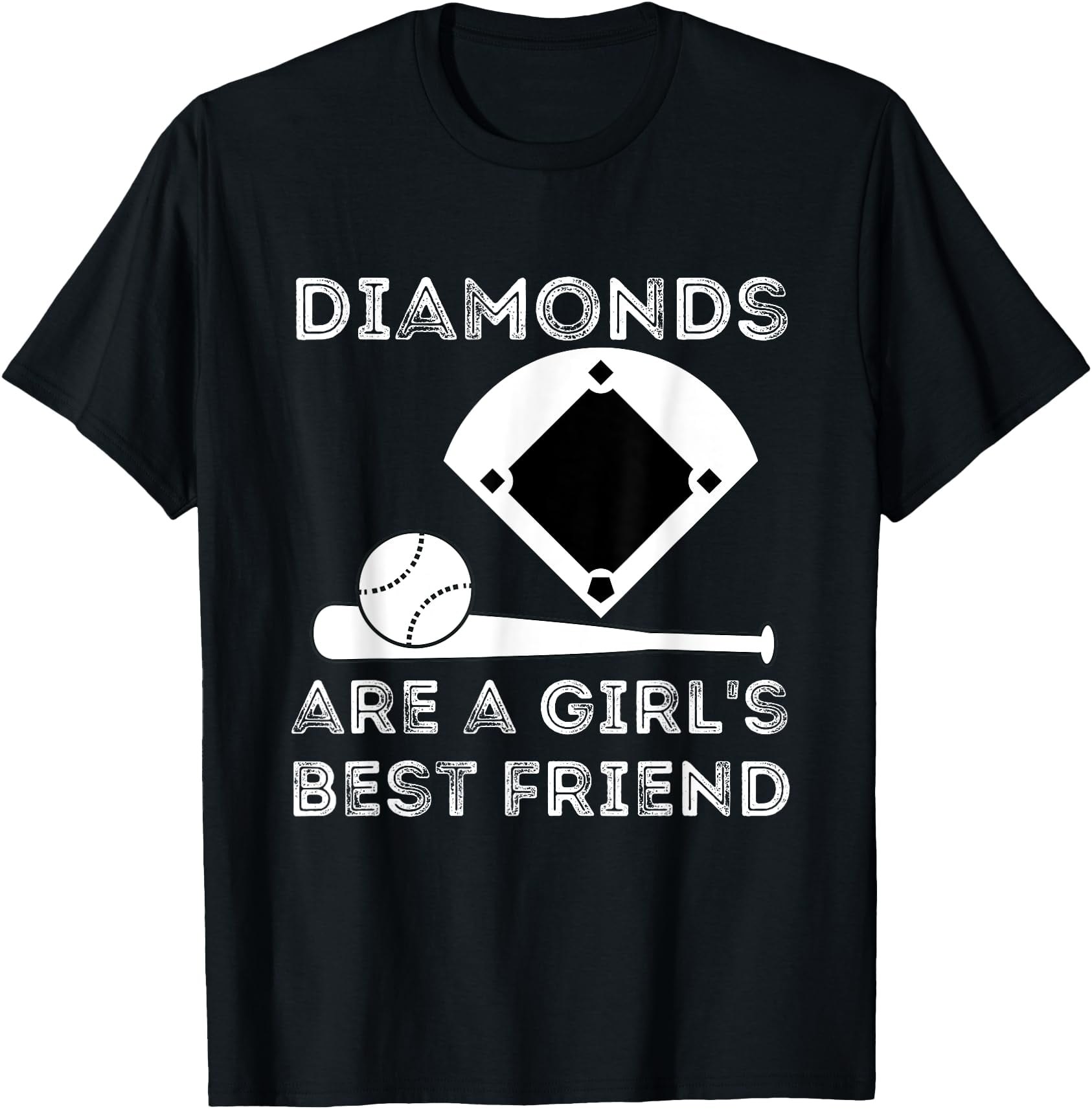 Diamonds Are A Girl's Best Friend Baseball Softball Softstyle Unisex T ...
