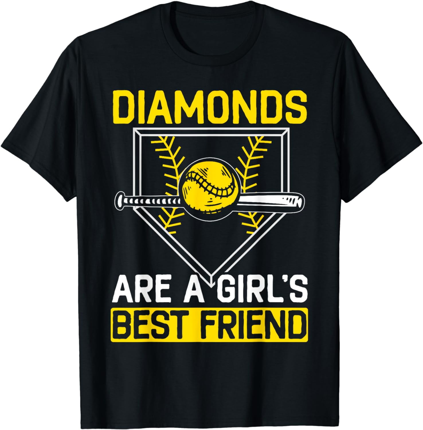 Diamonds Are A Girl's Best Friend Softball Player T-Shirt - Walmart.com