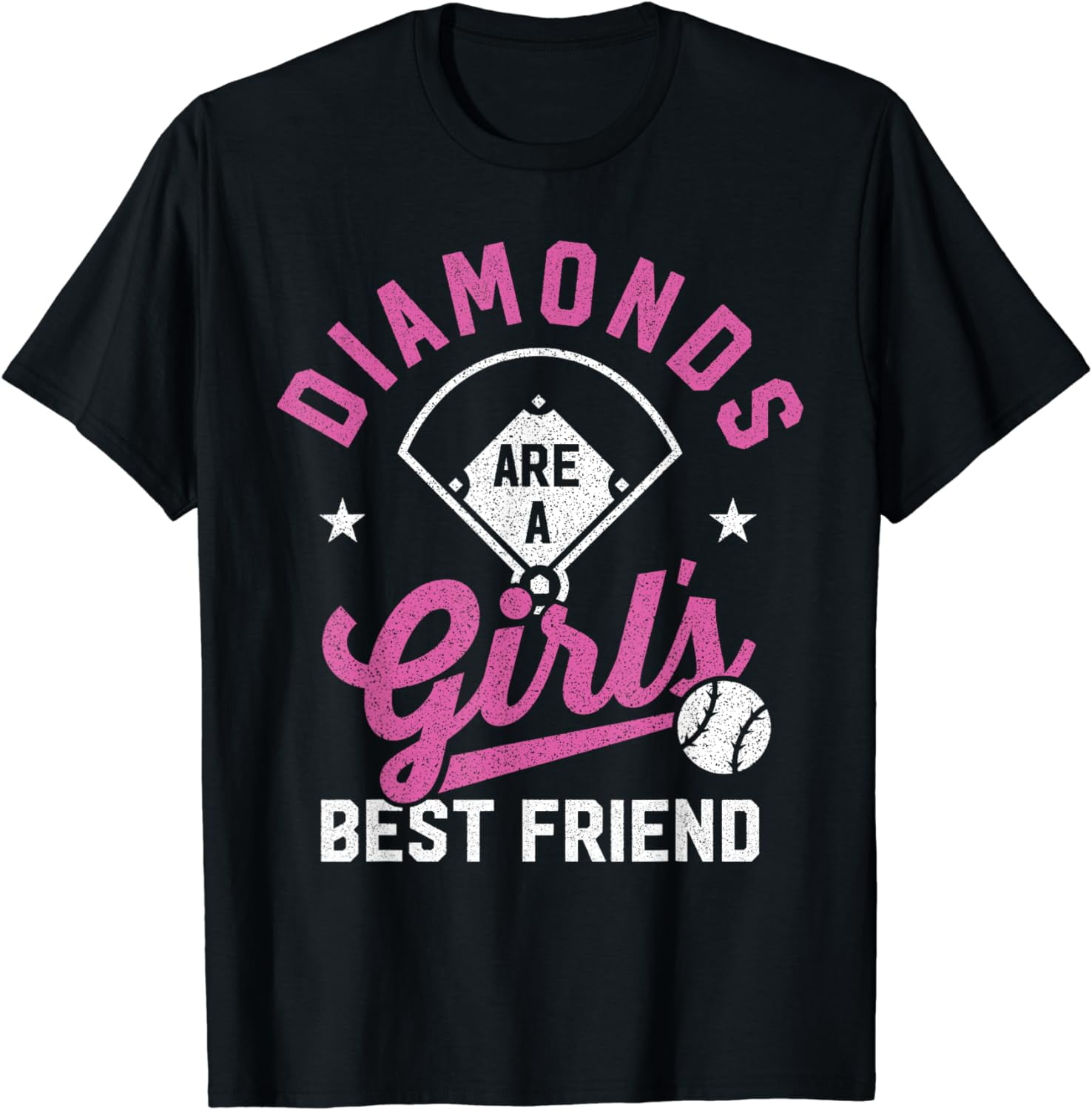 Diamonds Are A Girls Best Friend Baseball Softball Shirt - Walmart.com