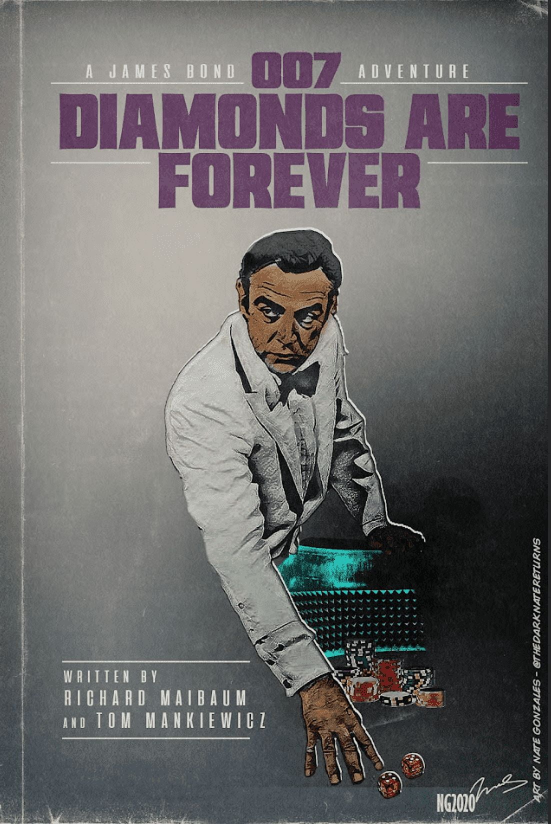 Diamonds Are Forever (1971) Movie Poster 24x36 James Bond Classic, Sean ...