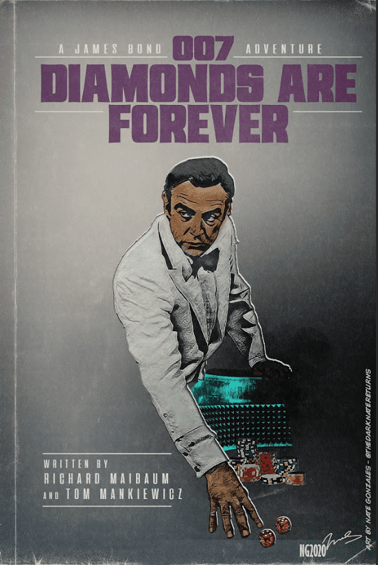 Diamonds Are Forever (1971) Movie Poster 24x36 James Bond Classic, Sean ...