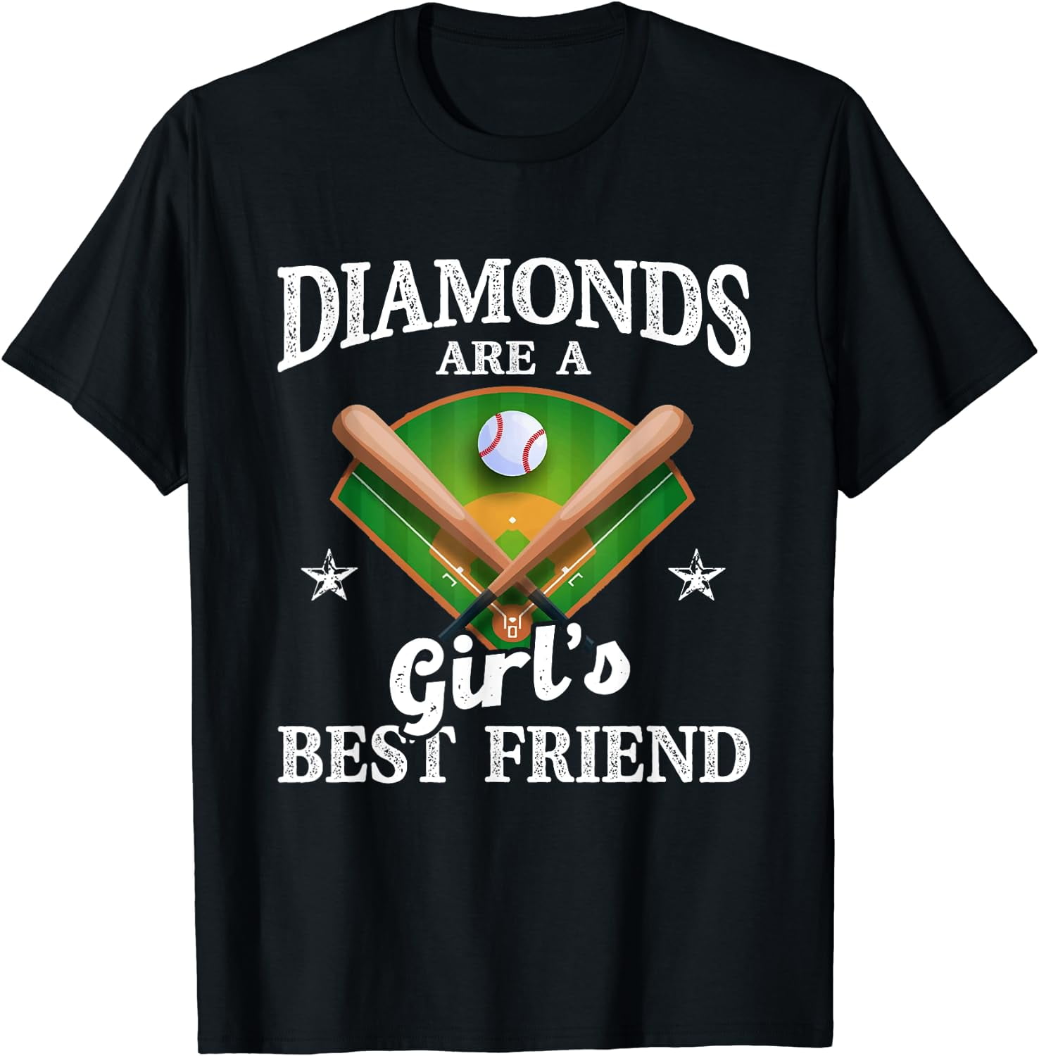 Diamonds Are Girl's Best Friend - Baseball Softball T-Shirt - Walmart.com
