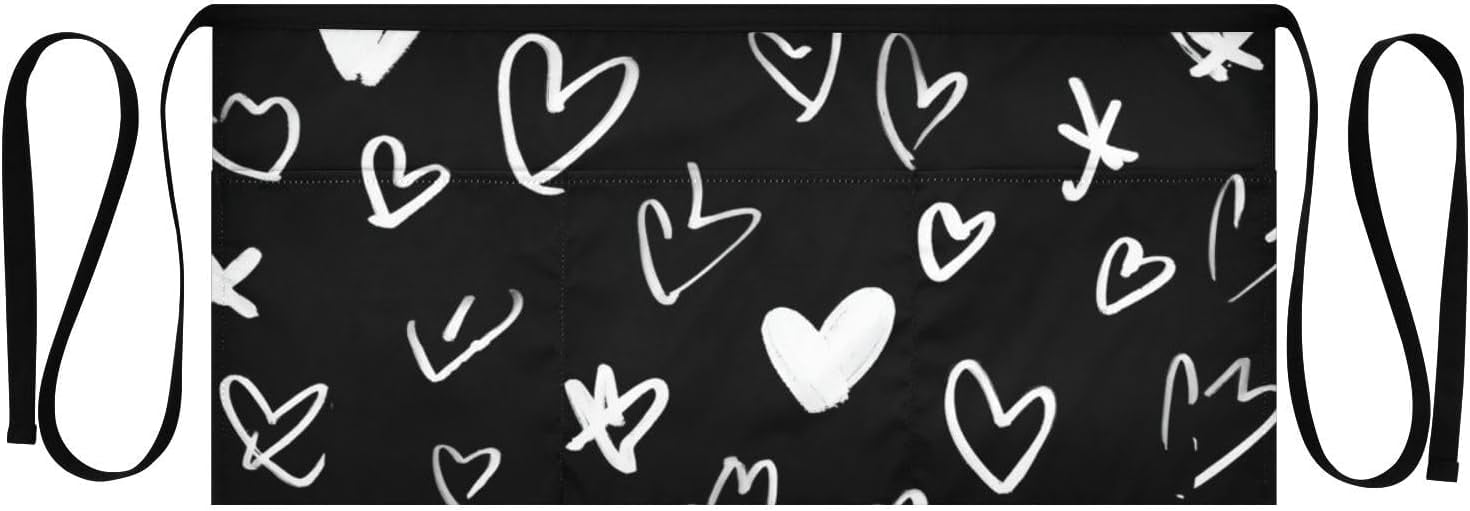 Diamonds Bees Flower Server Aprons with 3 Pockets Waitress Waiter Apron ...