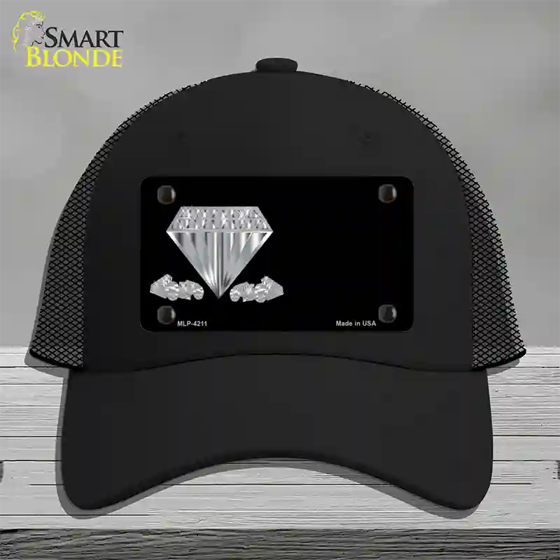Diamonds Offset Novelty License Plate Hat Mesh Black - Walmart.com