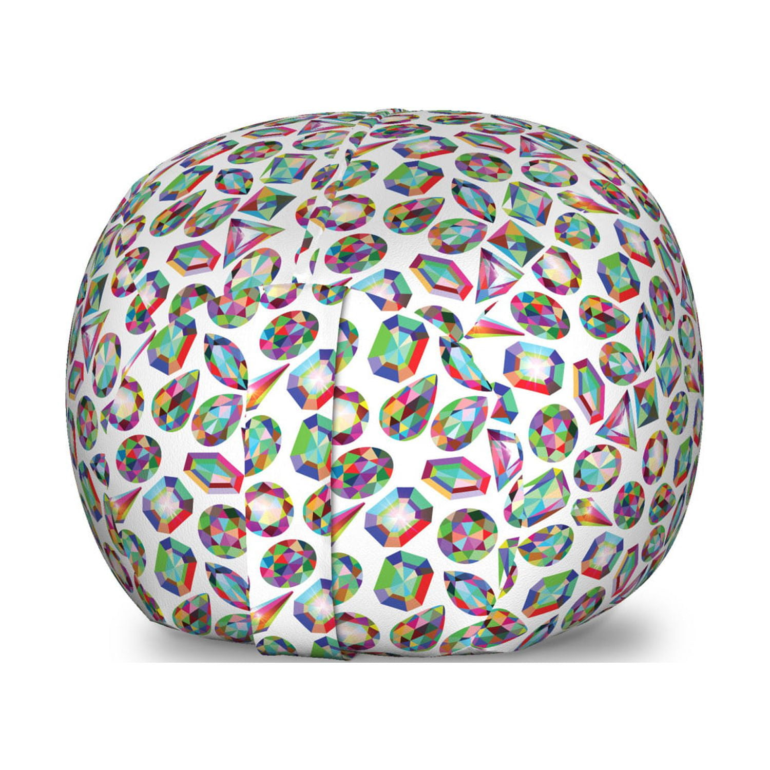 Diamonds Storage Toy Bag Chair, Crystal Pattern with Rainbow Color ...