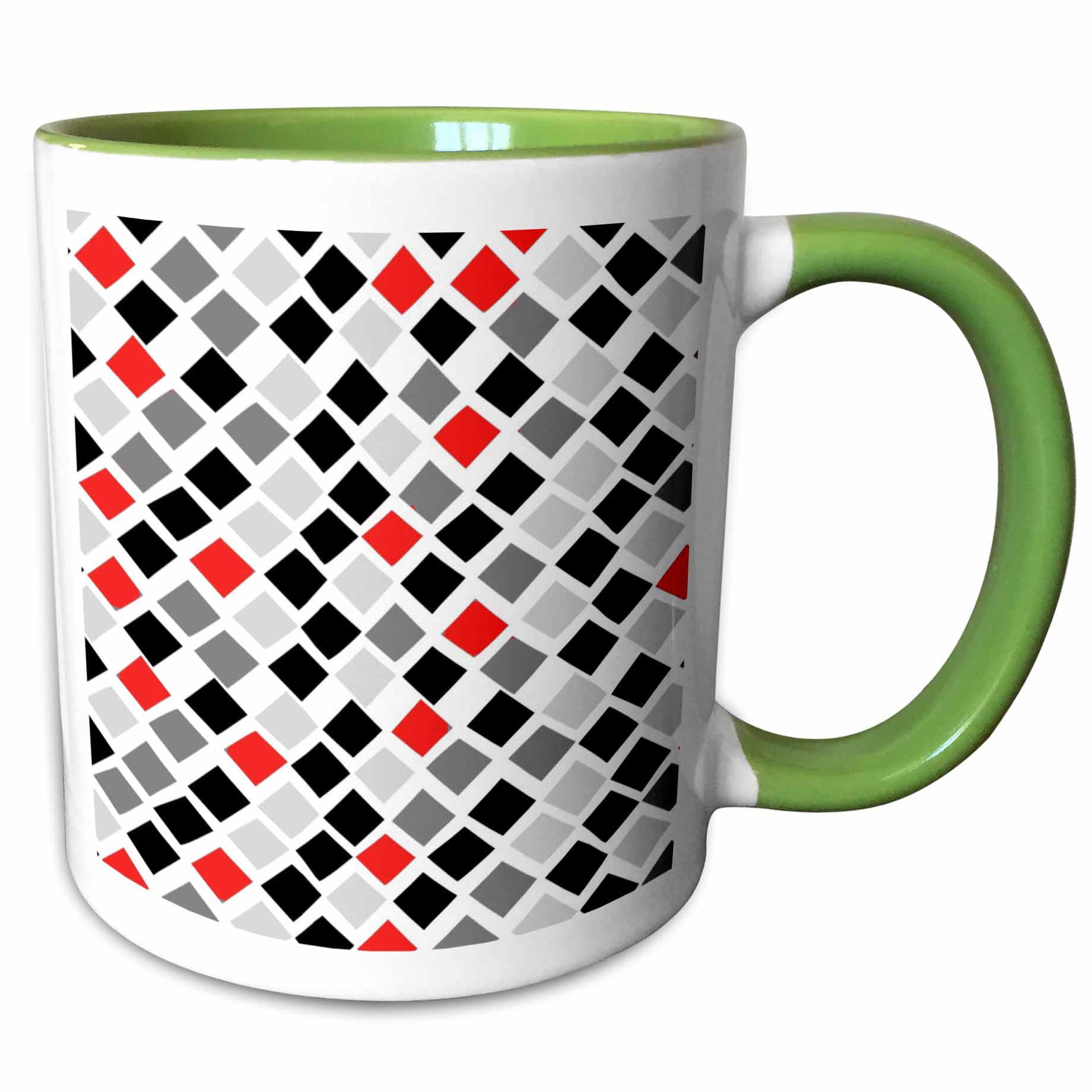 3drose, Diamonds with Red, 15oz Two-tone Green Mug - Walmart.com
