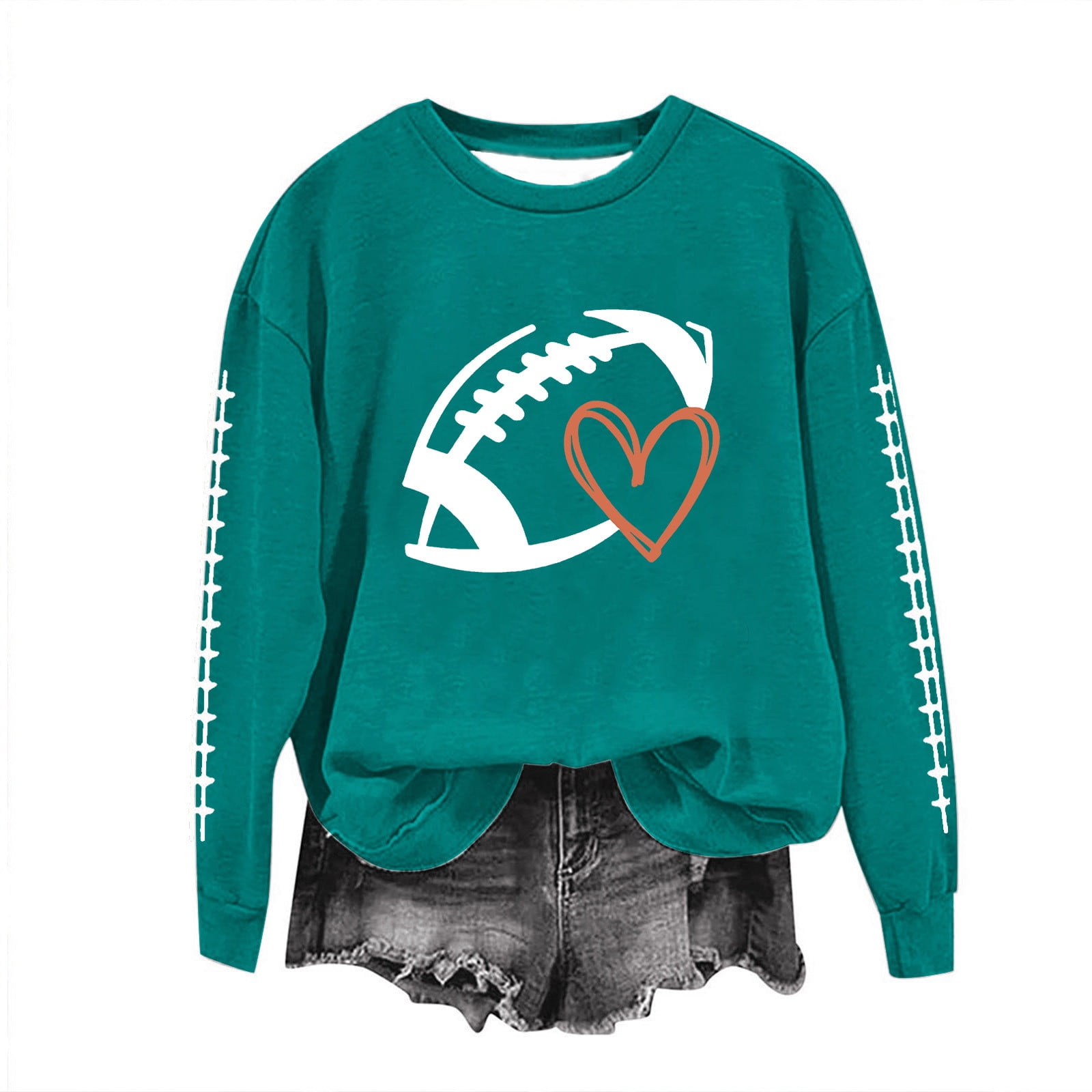 DianGeFu Hoodies for Womens Rugby Solid Color Print Pattern Pullover ...