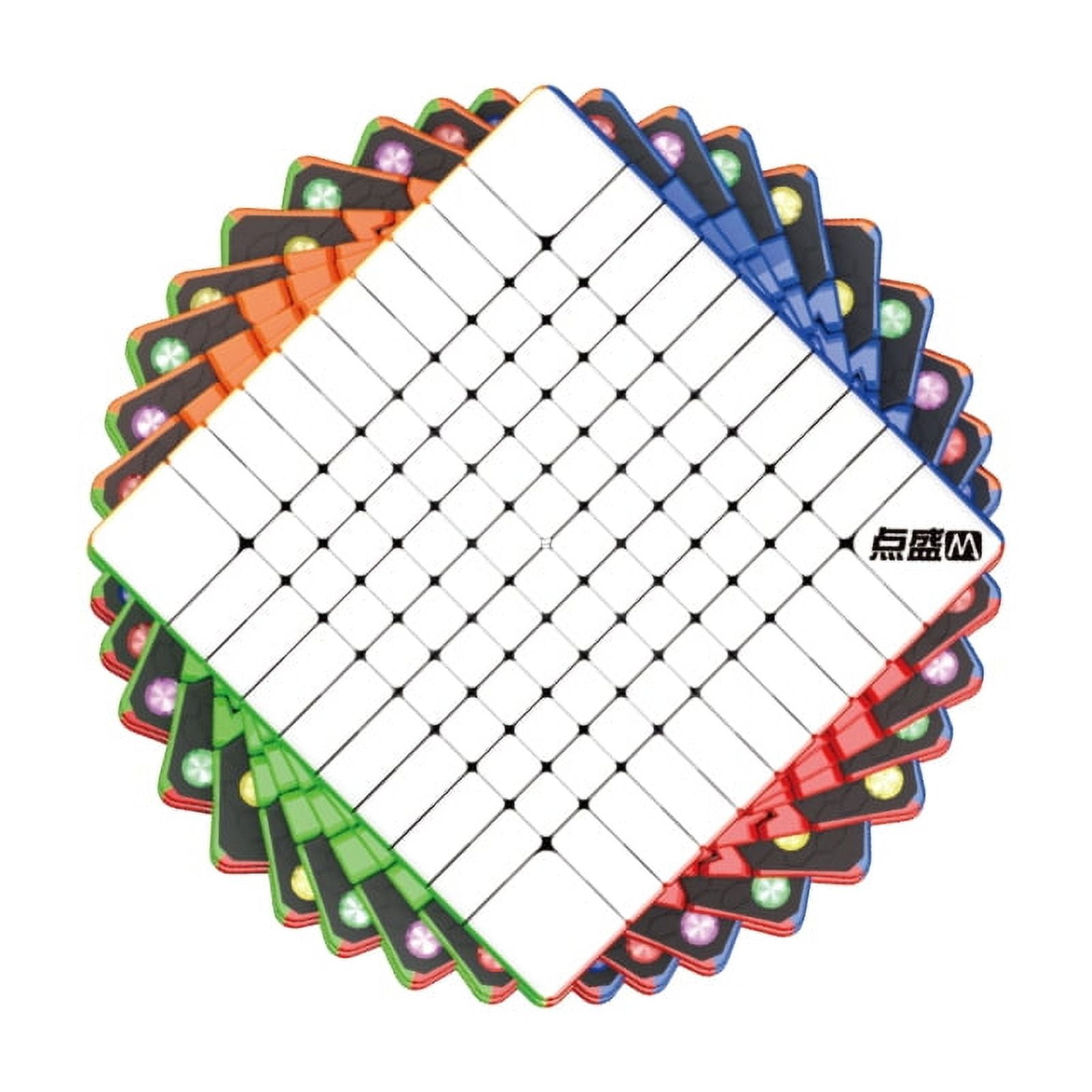 DianSheng 10x10 Black Magnetic Speed Cube, Stickerless, 78.8mm, 342g ...