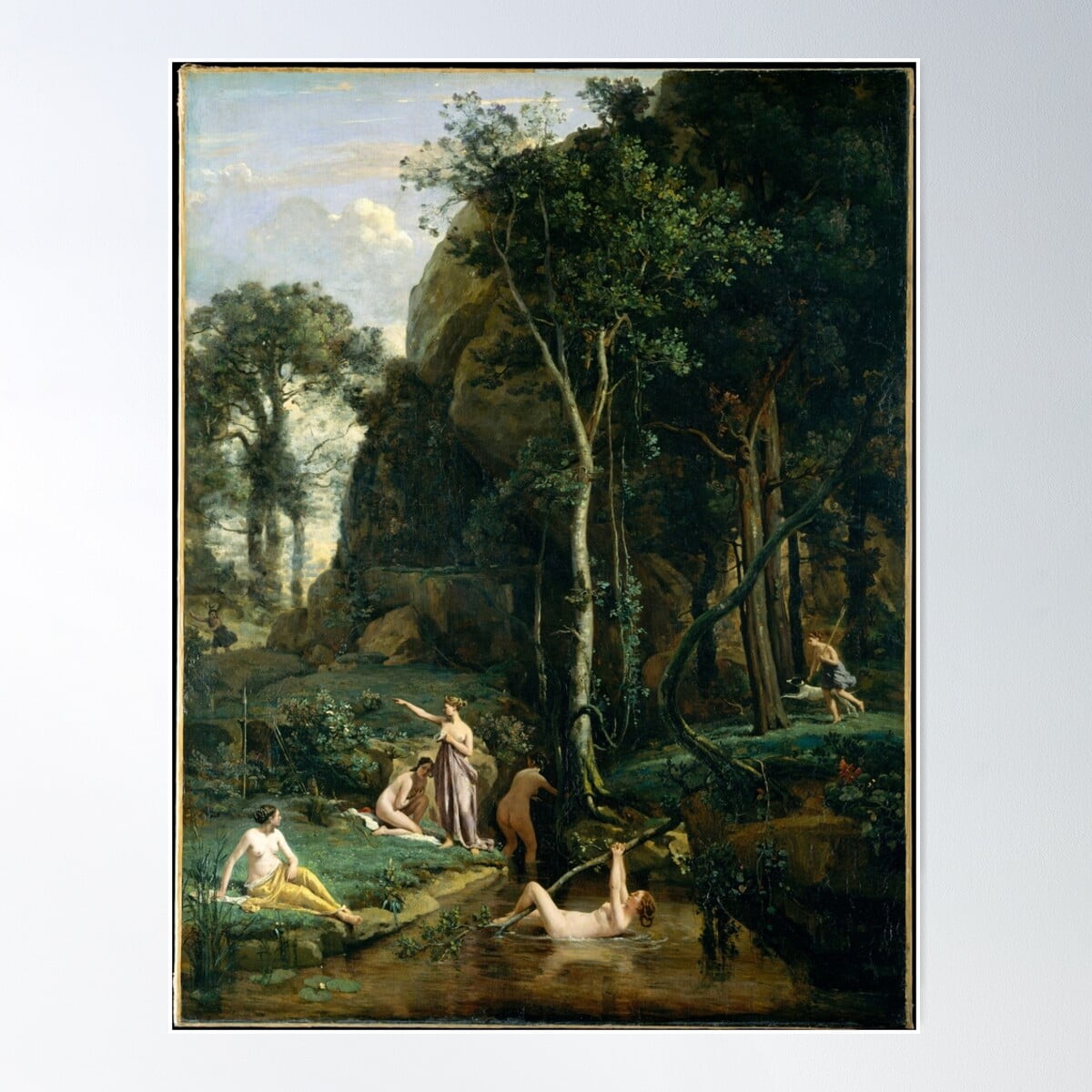 Diana And Actaeon By Camille Corot Poster Wall Art, Modern Wall Decor ...