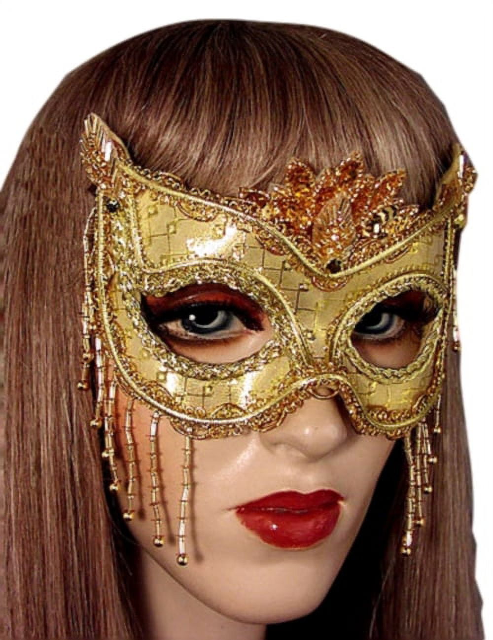 "Diana" Gold Beaded Metallic Masquerade Prom Ball Mask - Walmart.com