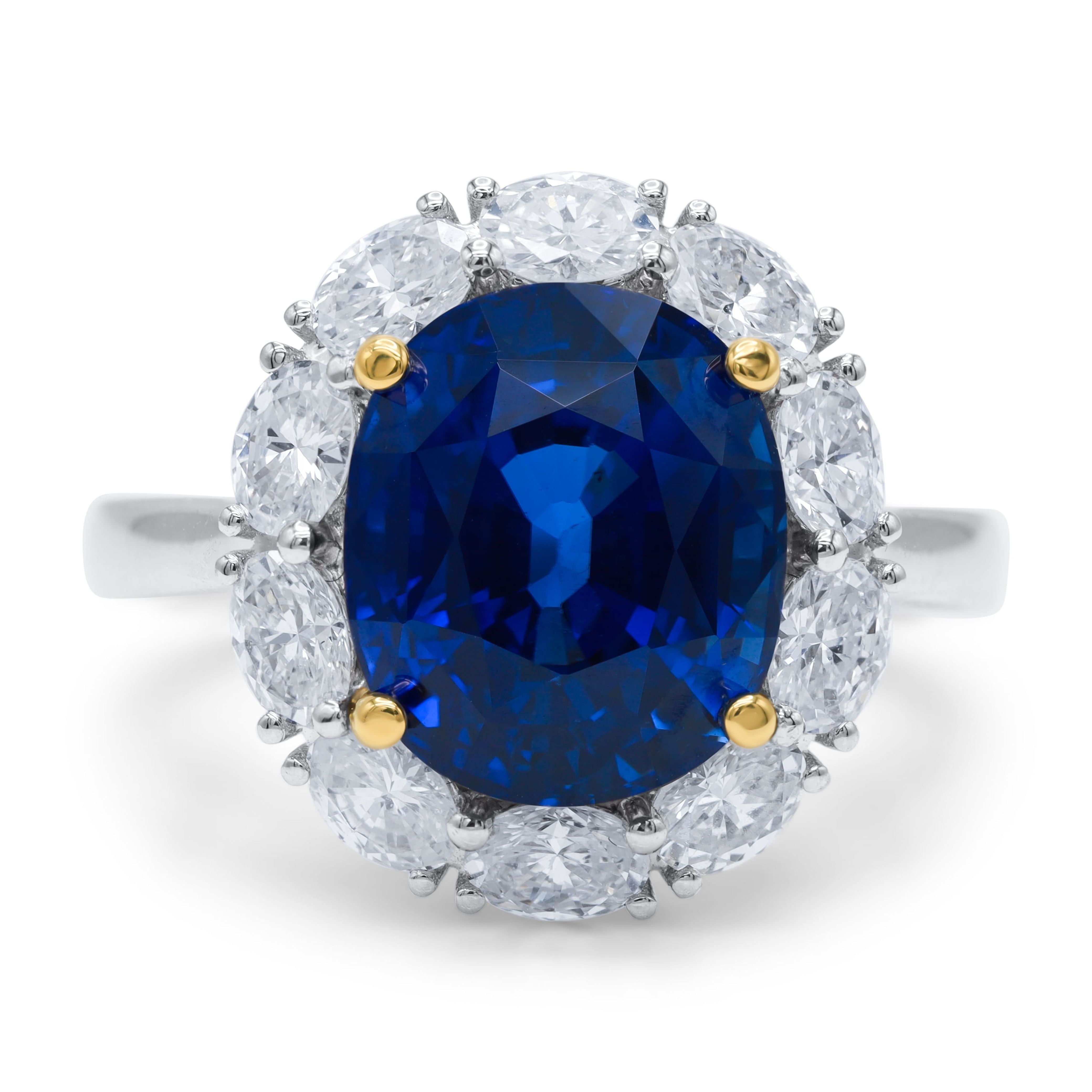 Diana M Platinum Sapphire And Diamond Princess Diana Ring - Walmart.com