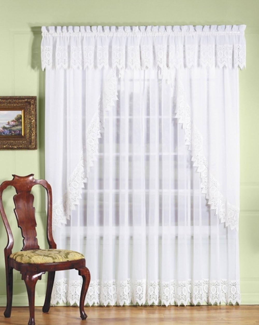 Diana Macrame Lace Tailored Insert Valance, Ecru 70W x 12L - Walmart.com