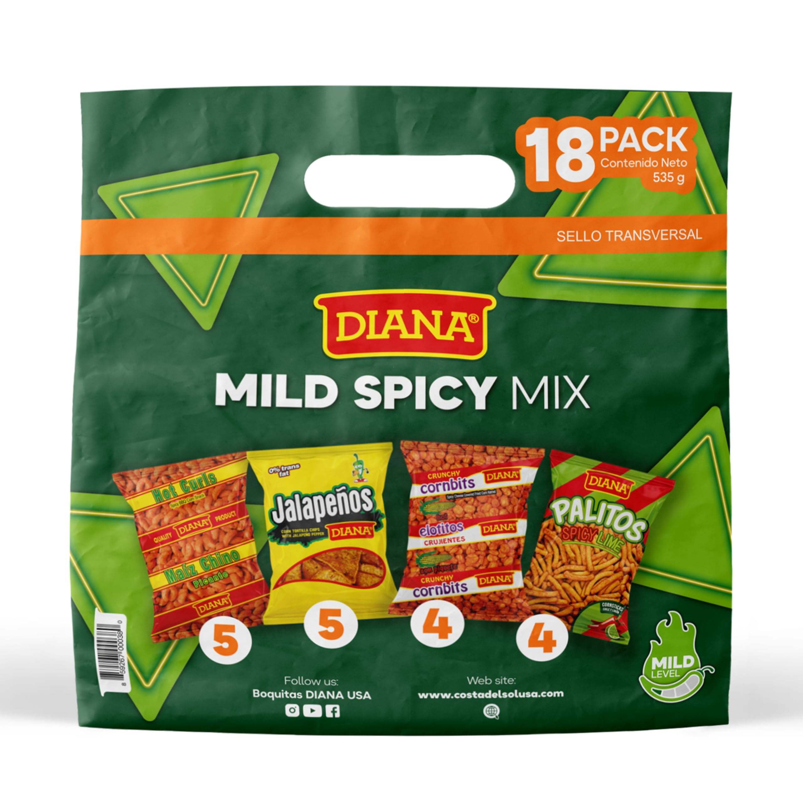 Diana Mild Spicy Snack AIF9 Variety Pack with Hot Curls, Jalapeños ...