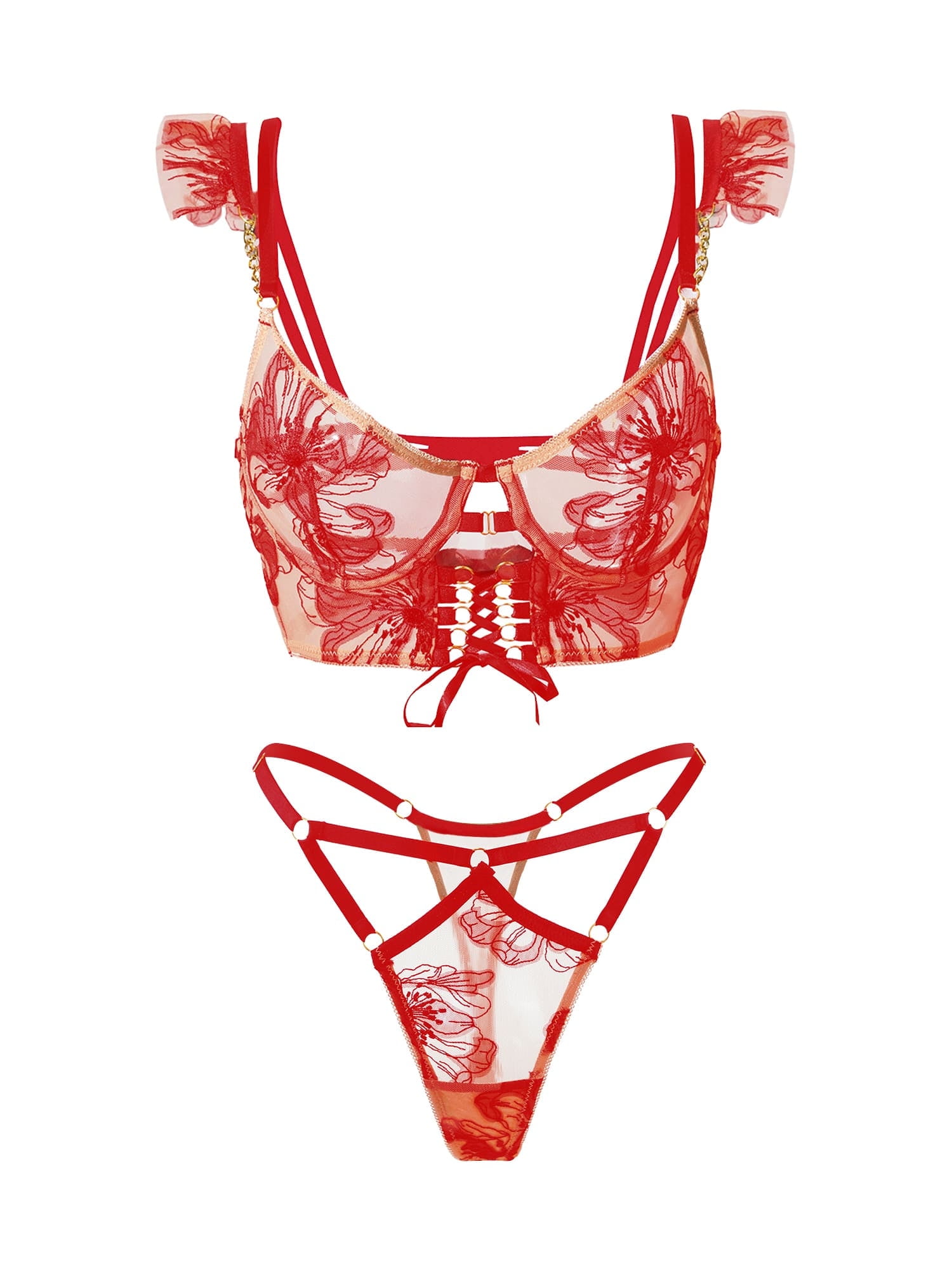 Diana Red Sculpting Body Lingerie Set (RED, L) - Walmart.com