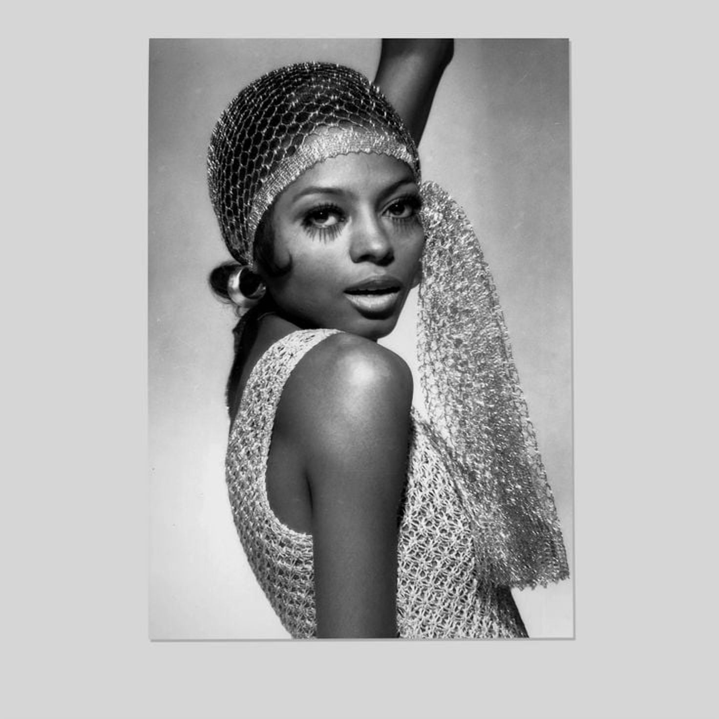 Diana Ross Poses for a Iconic Portrait in 1974 Black and White Canvas ...