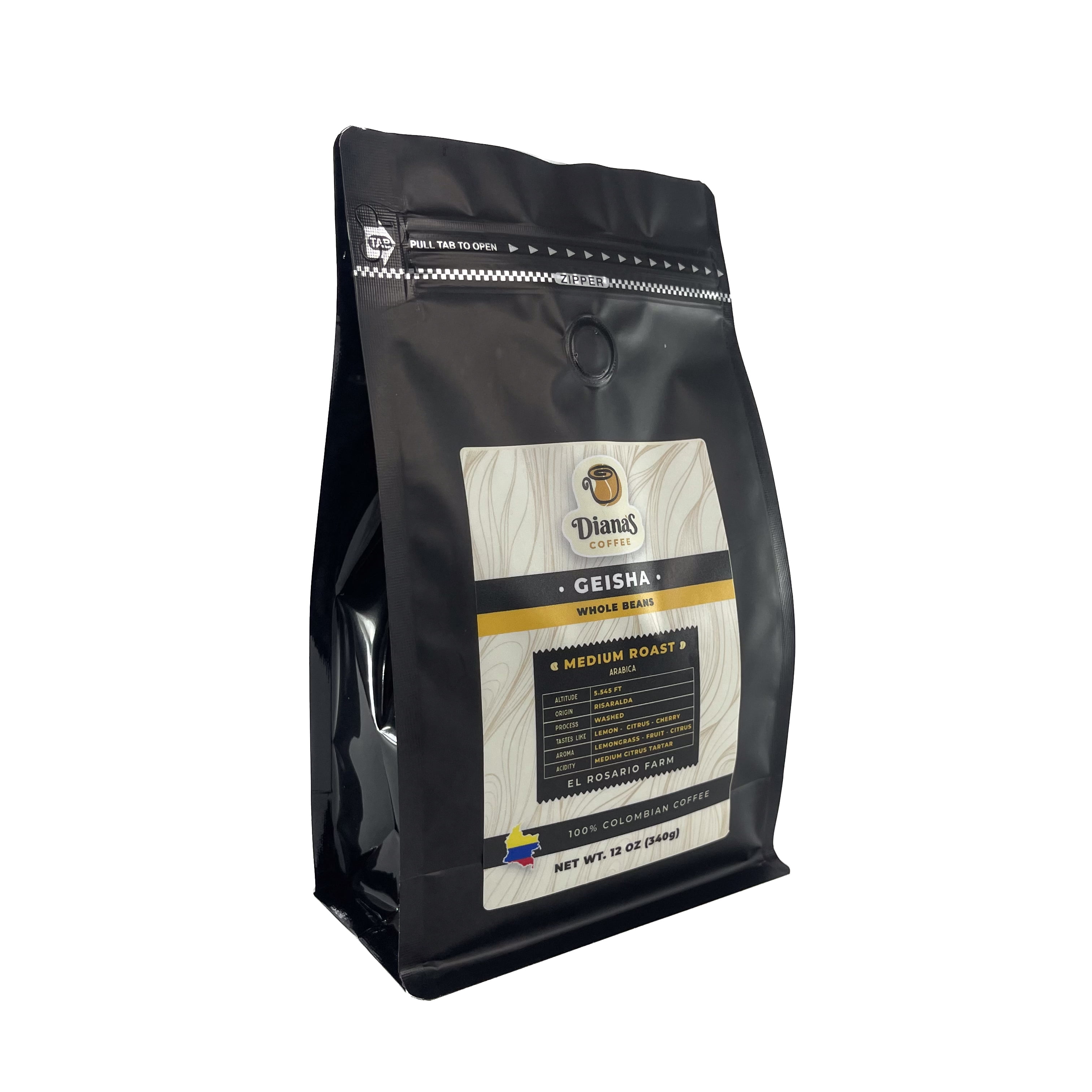 Diana's Coffee | Geisha | El Rosario farm | Whole Bean | 12 oz (340g ...