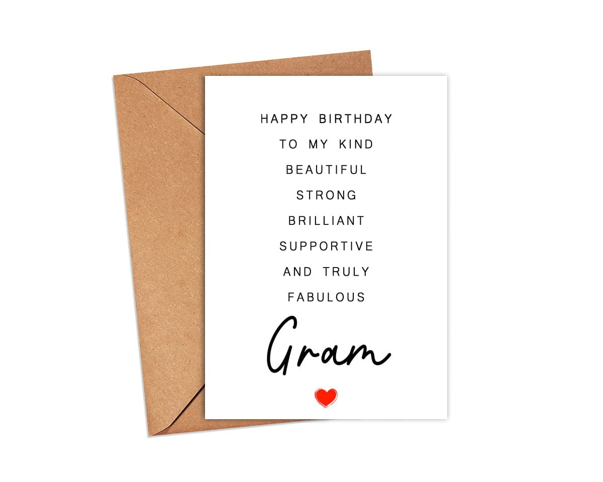 DiandDesignGift Gram Birthday Card - Poem Birthday Card To Amazing Gram ...
