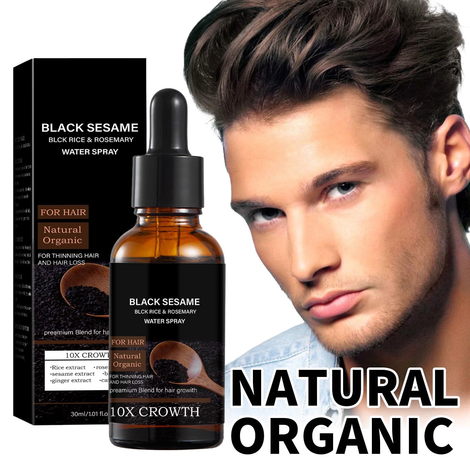 Diandenggg Black Black Black Rice & Water for Hair Thin Hair Products ...