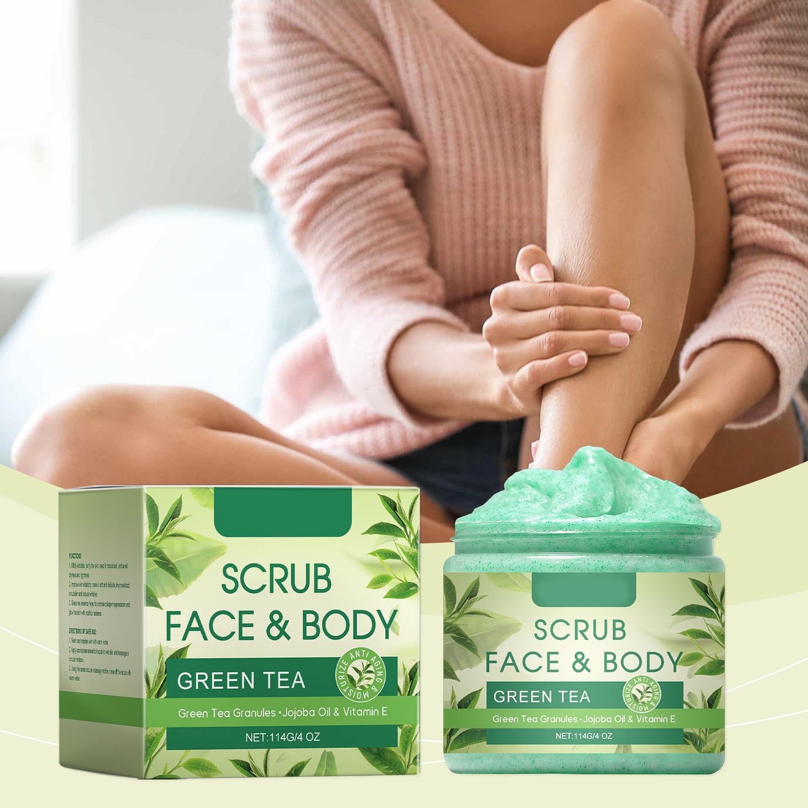 Diandenggg Face Body Scrub 500 Ml Green Tea Exfoliating Face ...