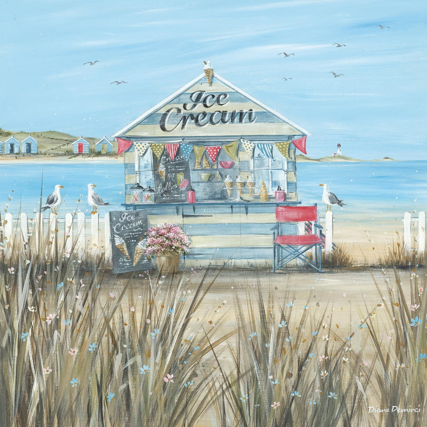 Diane Demirci Beach Ice Cream Canvas Print - Walmart.com