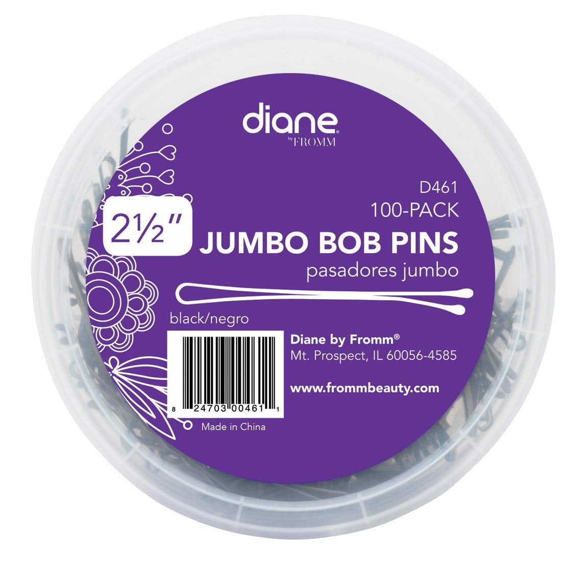 Diane Jumbo Long Bob Pins, Black, 100 Pack, 2.5 - Walmart.com