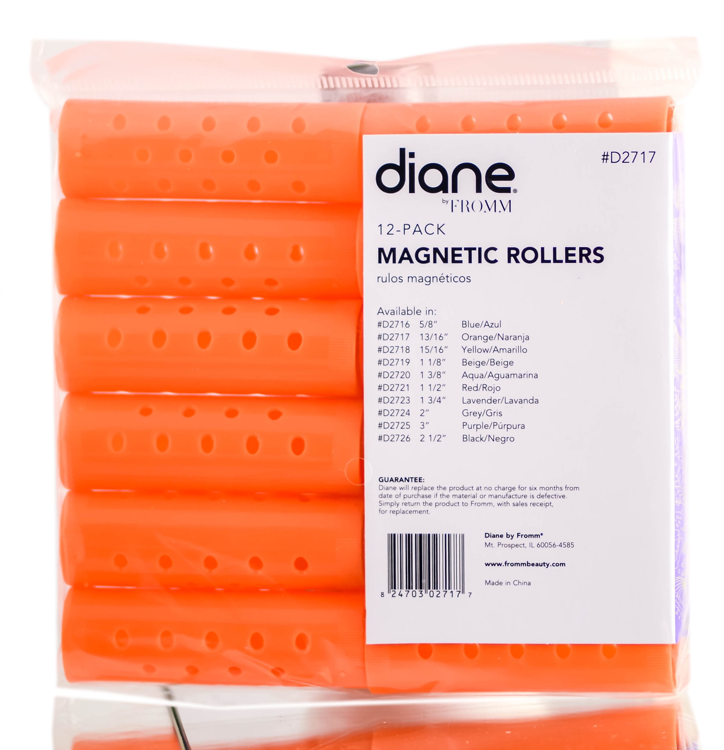 Diane Orange Magnetic Rollers - 13/16" / 12 Pack - Walmart.com