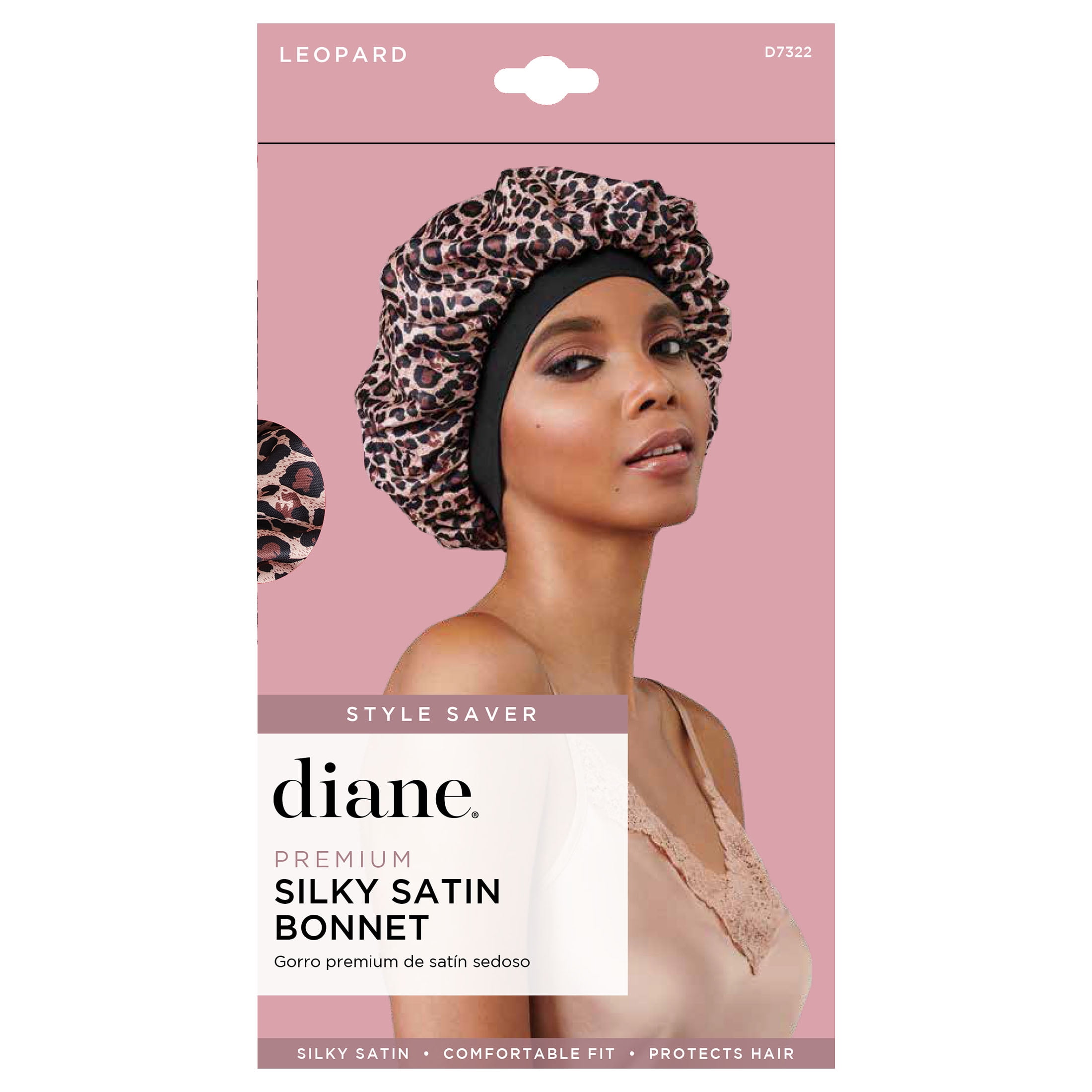 Diane Premium Silky Satin Protective Bonnet, Leopard Print - Walmart.com