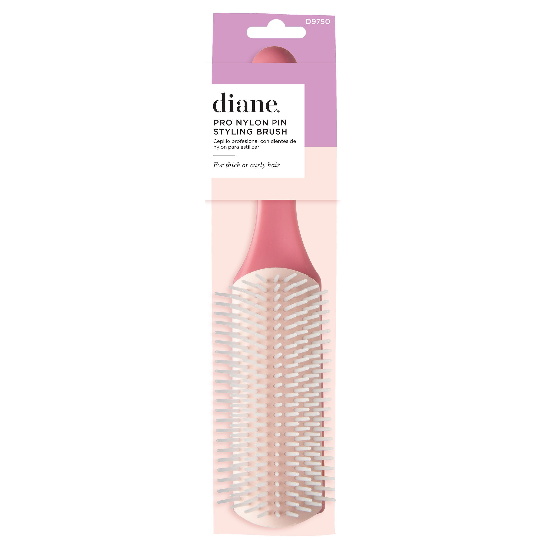 Diane Pro Curly Hairbrush for Styling and Detangling, Pink - Walmart.com