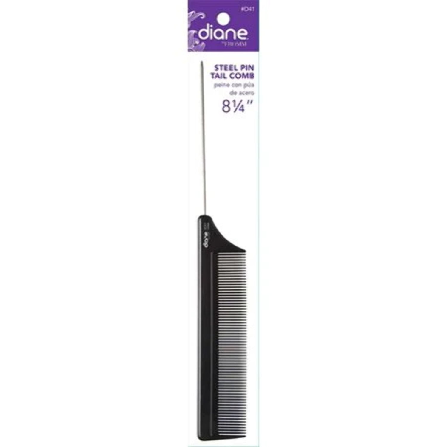 Diane Steel Pin Tail Comb - Option: 8 1/4" / Black - Walmart.com